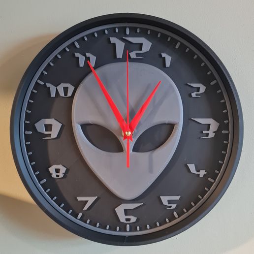 👽 Grey Alien Head Wall Clock・ STL File for 3D printing・Cults