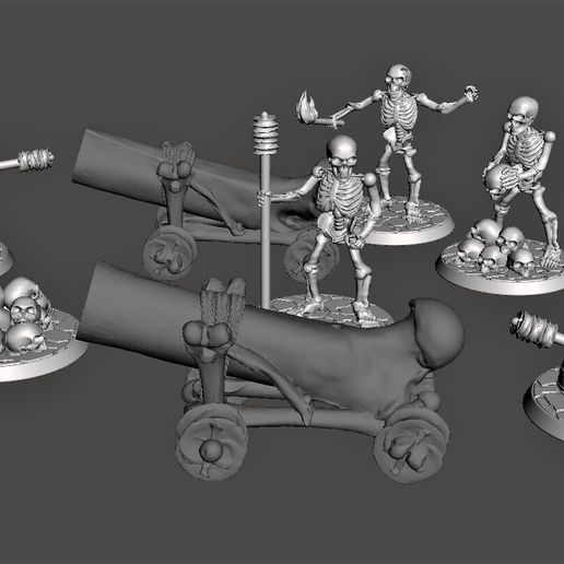 💀 Undead Skeleton Cannon Crew Loading Member - 28mm・Free STL File for ...