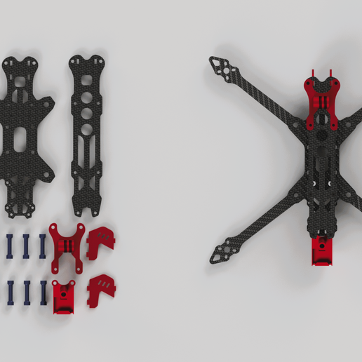 🖼️ FPV Drone Frame Kit・Free 3D File for 3D printing and CNC machining - Laser cutting・Cults