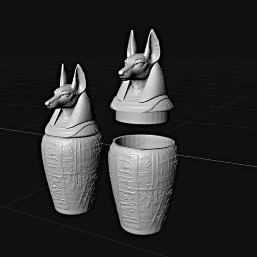 🫙 Anubis Canopic Jar 3D STL File – Ancient Egyptian Jackal God ...