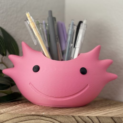 🦎 Axolotl Desk Pen Holder・ 3D File for 3D printing・Cults
