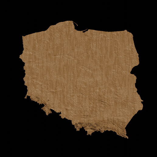 🗺️ Topographic Map of Poland – 3D Terrain・ 3D File for 3D printing・Cults