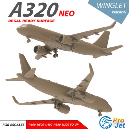 ️ Airbus A320 NEO winglets version・Archivo 3D para Impresión 3D・Cults