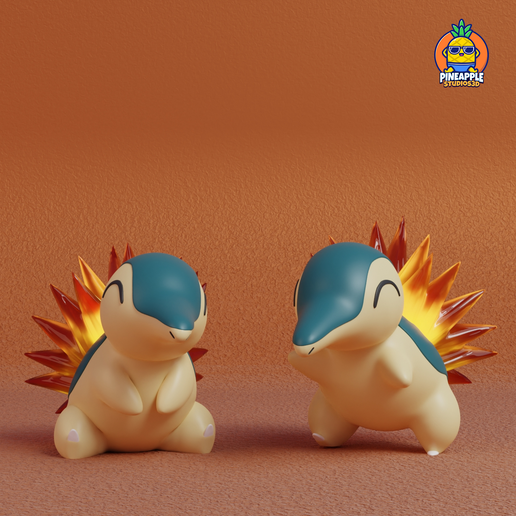 🐉 Pokemon - Cyndaquil with 2 poses・ STL File for 3D printing・Cults
