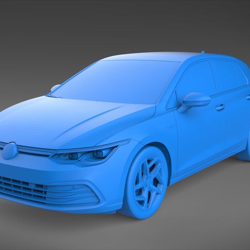 🚗 Volkswagen Golf 2020 STL PRINTABLE MODELL・ STL Datei für 3D-Druck・Cults