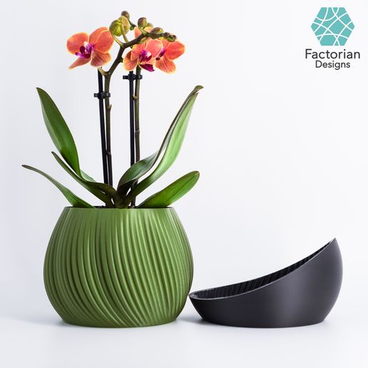 🌿 Plant Pot "Bloomcrest" | Planter STL to 3D print | Fused Drainage Pot ...