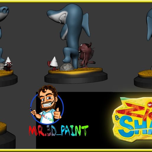 🎨 Zig & Sharko・ STL File for 3D printing・Cults