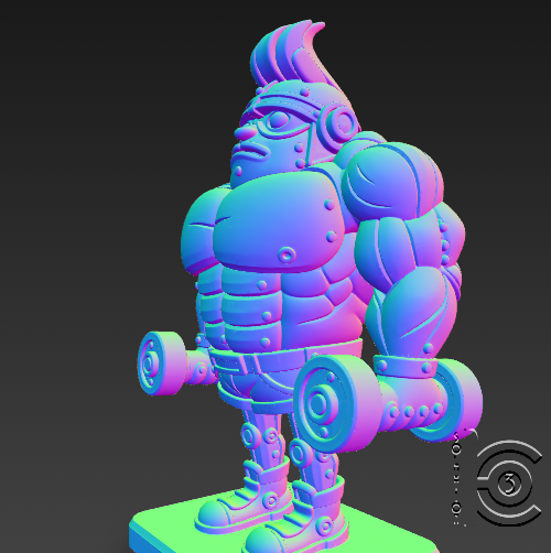 🤖 Buff Bot - Steampunk Strongman・ STL File for 3D printing・Cults