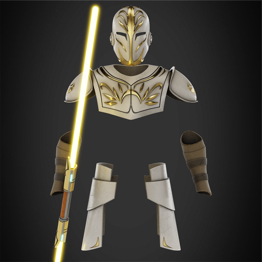 🕍 Jedi Temple Guard Full Armor and Lightsaber for Cosplay・ STL File for ...