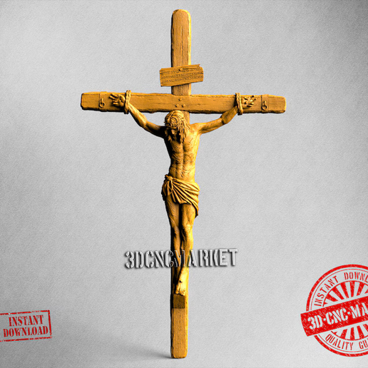 ️ Jesus in Cross STL, Jesus in Cross 3d figure, stl, 3d printer STL ...