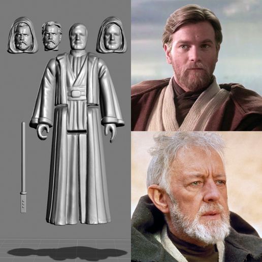 ⭐ VINTAGE STAR WARS KENNER-STYLE OBI-WAN KENOBI ACTION FIGURE・ STL File ...
