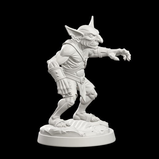 👺 Goblin Warrior On Decorated Base・ 3D File for 3D printing・Cults