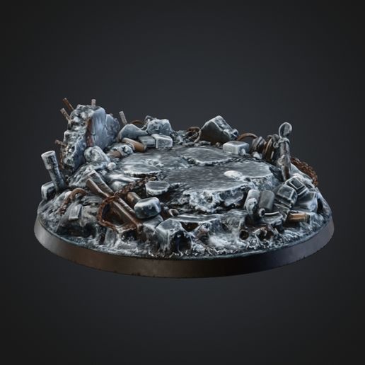 🌨️ Winter Industrial Ruins - Snowy Urban Wreckage Display Base・ STL ...