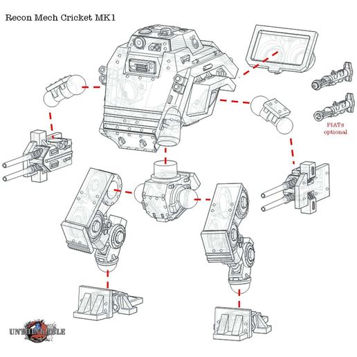 🦗 Cricket - British Recon Mech・ 3D File for 3D printing・Cults