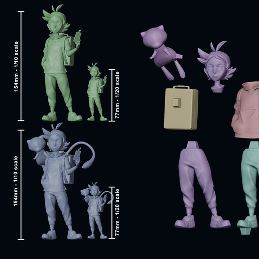 3D file Goh and Mew - Pokemon Journeys Figure 🐉 ・3D printing idea to ...
