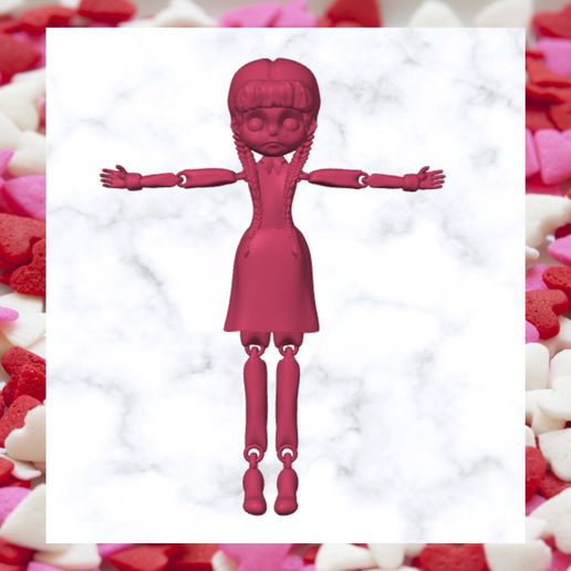 Free STL file Articulated Doll With Braided Pigtails in a Dress 👗 ...