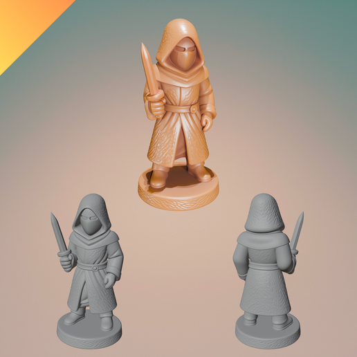 🗡️ Hooded Sword Warrior – 3D Printable Fantasy Cloaked Fighter ...