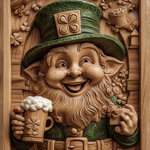☘️ Saint Patrick’s Day Cute Character - CNC & 3D Printable Bas-Relief ...