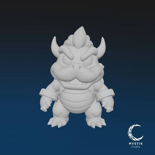 🐢 Bowser Chibi - King Koopa in adorable version・ STL File for 3D ...