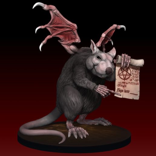 🐀 Demonic rat familiar・Free STL File for ・Cults