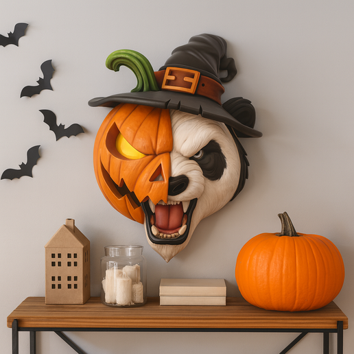 panda pumpkin design
