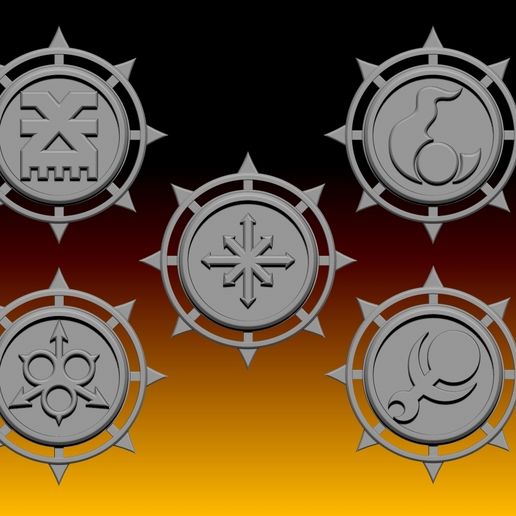 STL file CSM Marks of chaos token trackers 💂 ・3D printing template to ...