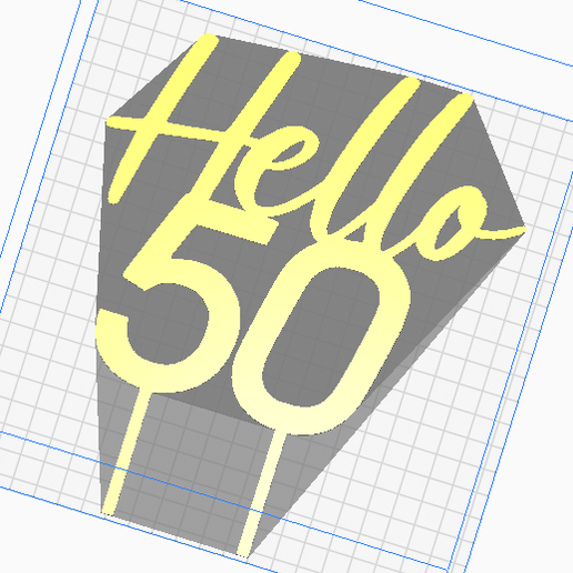 STL file Cake topper Hello 50 🍰 ・Model to download and 3D print・Cults