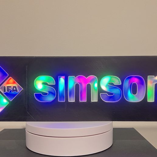 STL file Set IFA Simson logo crest illuminated lettering with LED ...