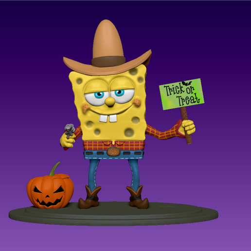 🤠 spongebob squarepants as cowboy for the halloween trick or treat・ OBJ ...