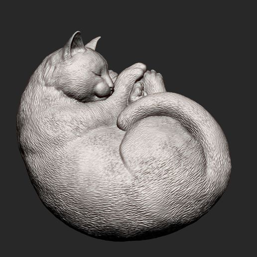 😴 Sleeping cat 3D print model・ 3D File for ・Cults