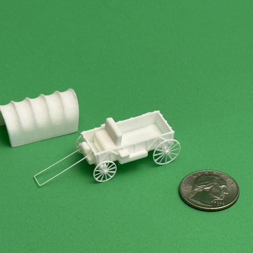 👴 OLD WEST COVERED WAGON 1:87 HO SCALE・Free 3D File for ・Cults