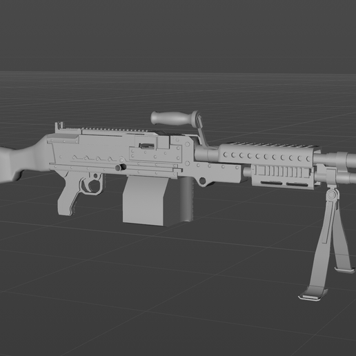 OBJ file American M240B machine gun 3D model material-1 🔫 ・3D printing ...