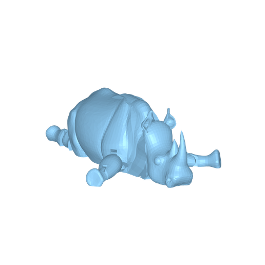 🎨 Articulated Modern Art Rhino Sculpture. Low Poly Rhinoceros Model for ...
