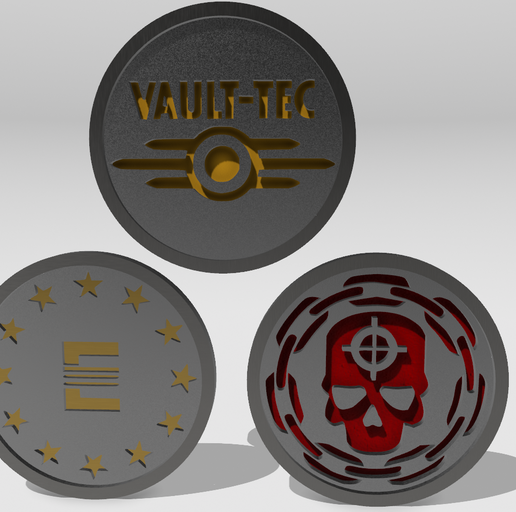 🎮 Fallout Coins・Free 3D File for ・Cults
