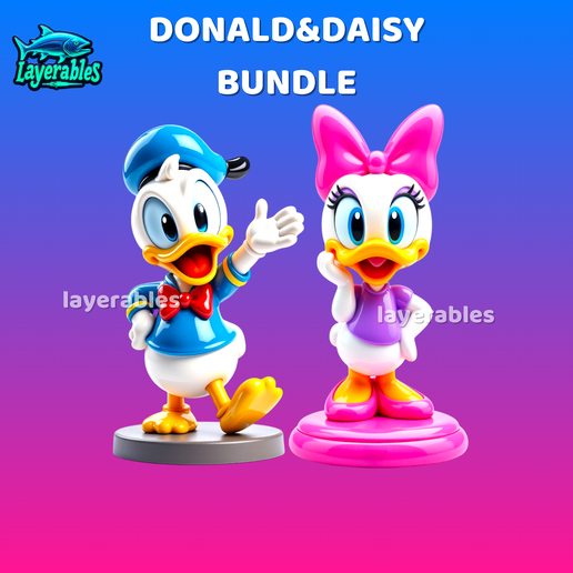 STL file Donald & Daisy Duck 3D Printer Models - STL Bundle - Cute ...