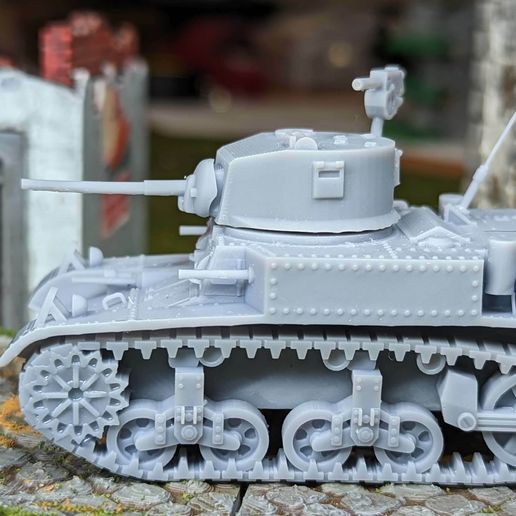🔫 Stuart M3A1 (M3L) with sponson gun (US, WW2, Lend-Lease)・ 3D File for ...