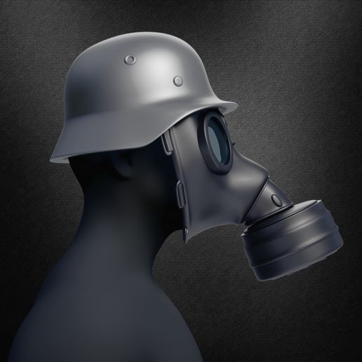 🪖 German WWII M35 Helmet & M38 Gas Mask - Replica Model・ STL File for ...