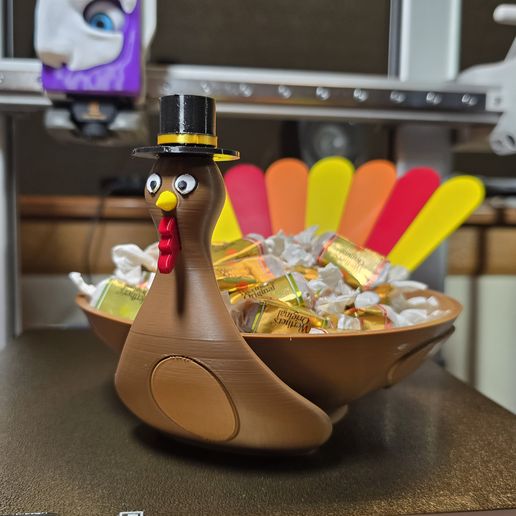 3D printing Thanksgiving Turkey Candy Bowl • made with Bambu A1・Cults