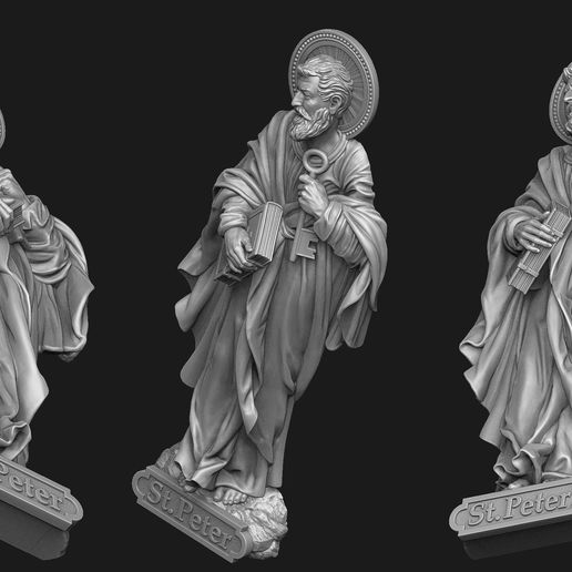 ️ Saint Peter Bas Relief・ STL File for 3D printing・Cults