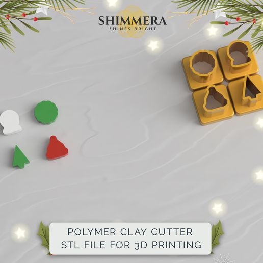 🎄 Christmas Mini Polymer Clay Cutter・Free STL File for ・Cults