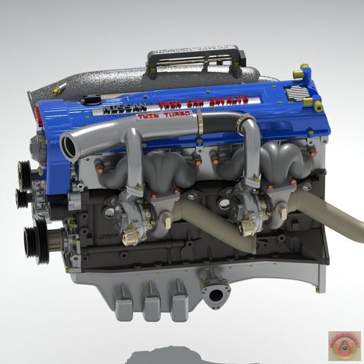 🌆 NISSAN RB26 SKYLINE GT-R - ENGINE・ STL File for 3D printing・Cults