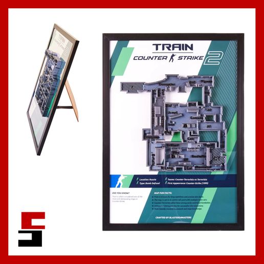 🚆 Train Map Counter-Strike 2 Display Model CS GO CS 2 Wall Decor plaque ...