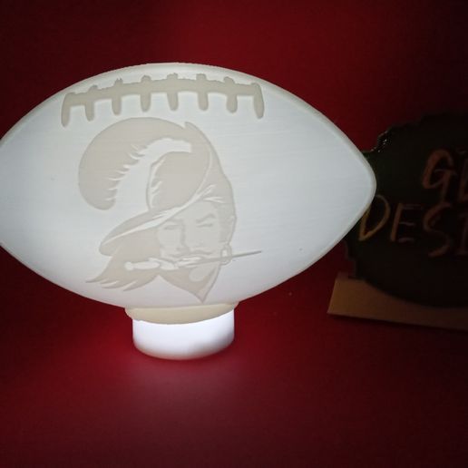 🏈 Retro Tampa Bay Buccaneers NFL FOOTBALL LIGHT・ STL File for 3D ...