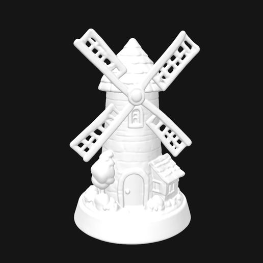 🏠 Fantasy Windmill - Stylized 3D Model with House and Garden・Free STL ...