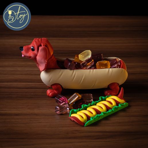 🥵 HOT DOG MINI CONTAINER, CUTE ARTICULATED FUNCTIONAL TOY・ 3D File for ...