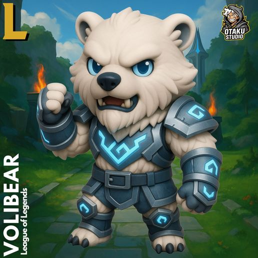 🎨 Chibi Volibear - League of Legends Fan Art Modelo 3D・Archivo STL para ...