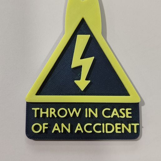 STL file ELECTRICAL HAZARD WARNING SIGN HANDLE ⚠️ ・3D printable model ...
