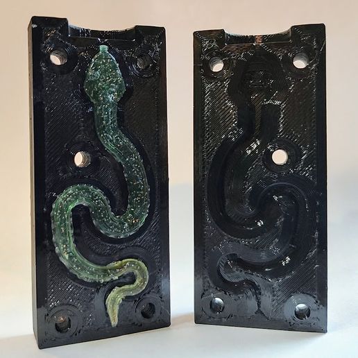 STEP file Baby Snake Single Cavity Soft Plastic Fishing Lure Mold 👶 ・3D ...