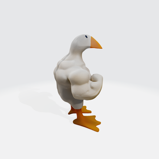 🦆 Muscle goose statue・ STL File for 3D printing・Cults