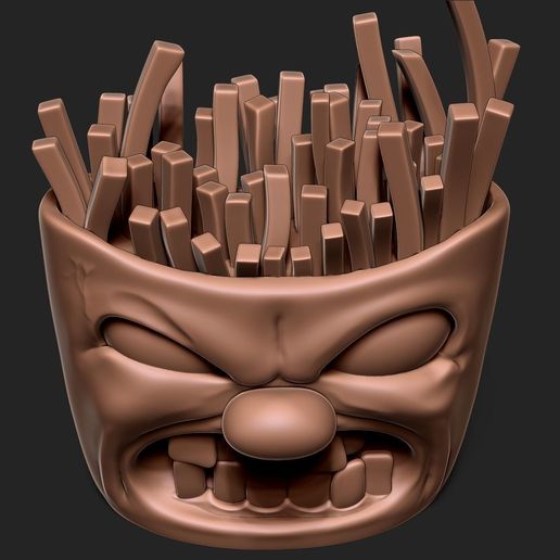 😡 Angry fries・Free STL File for ・Cults